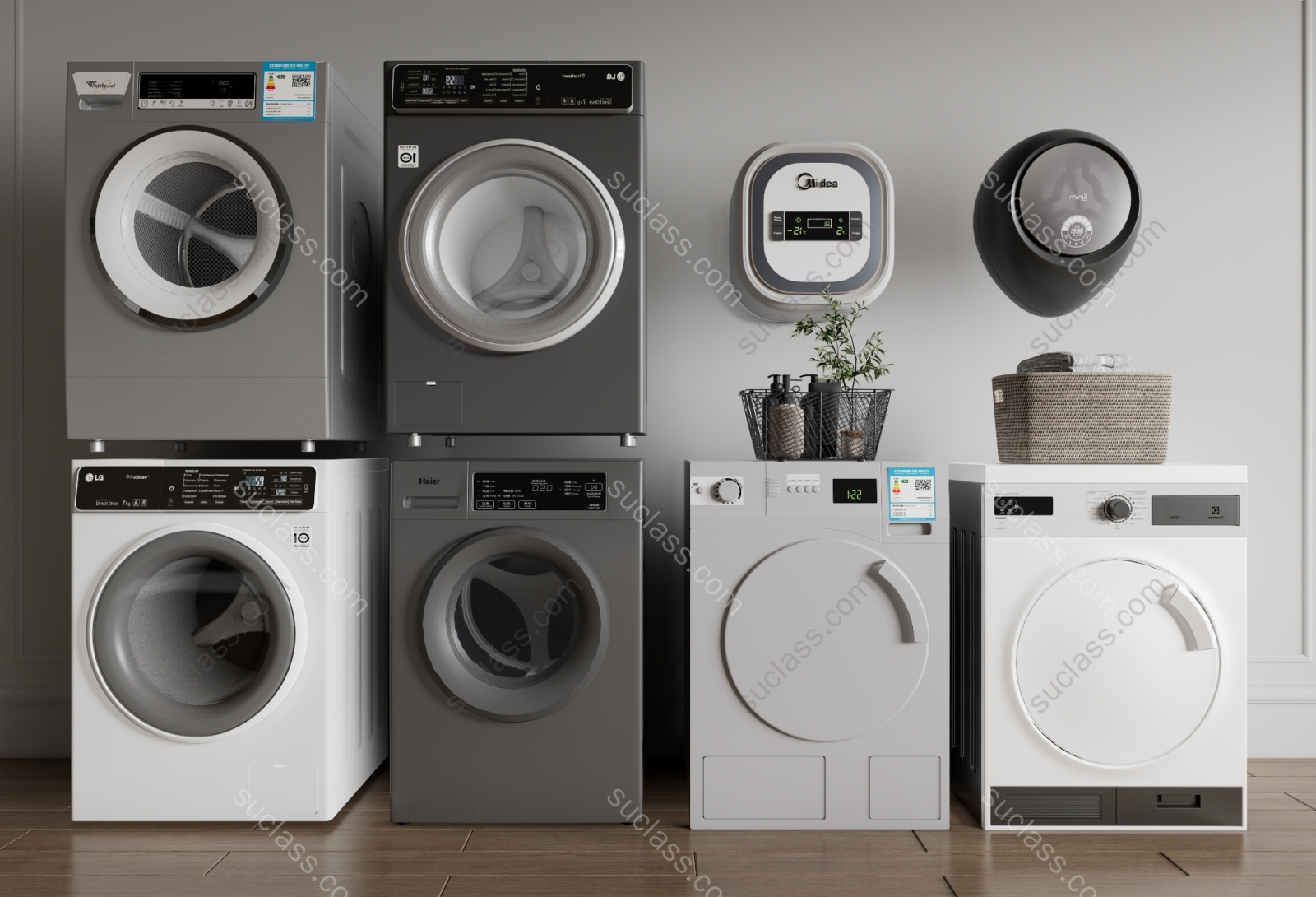 现代壁挂洗衣机迷你洗衣机滚筒洗衣机 ID:259054 八宝模型库 - PB3智能构件下载